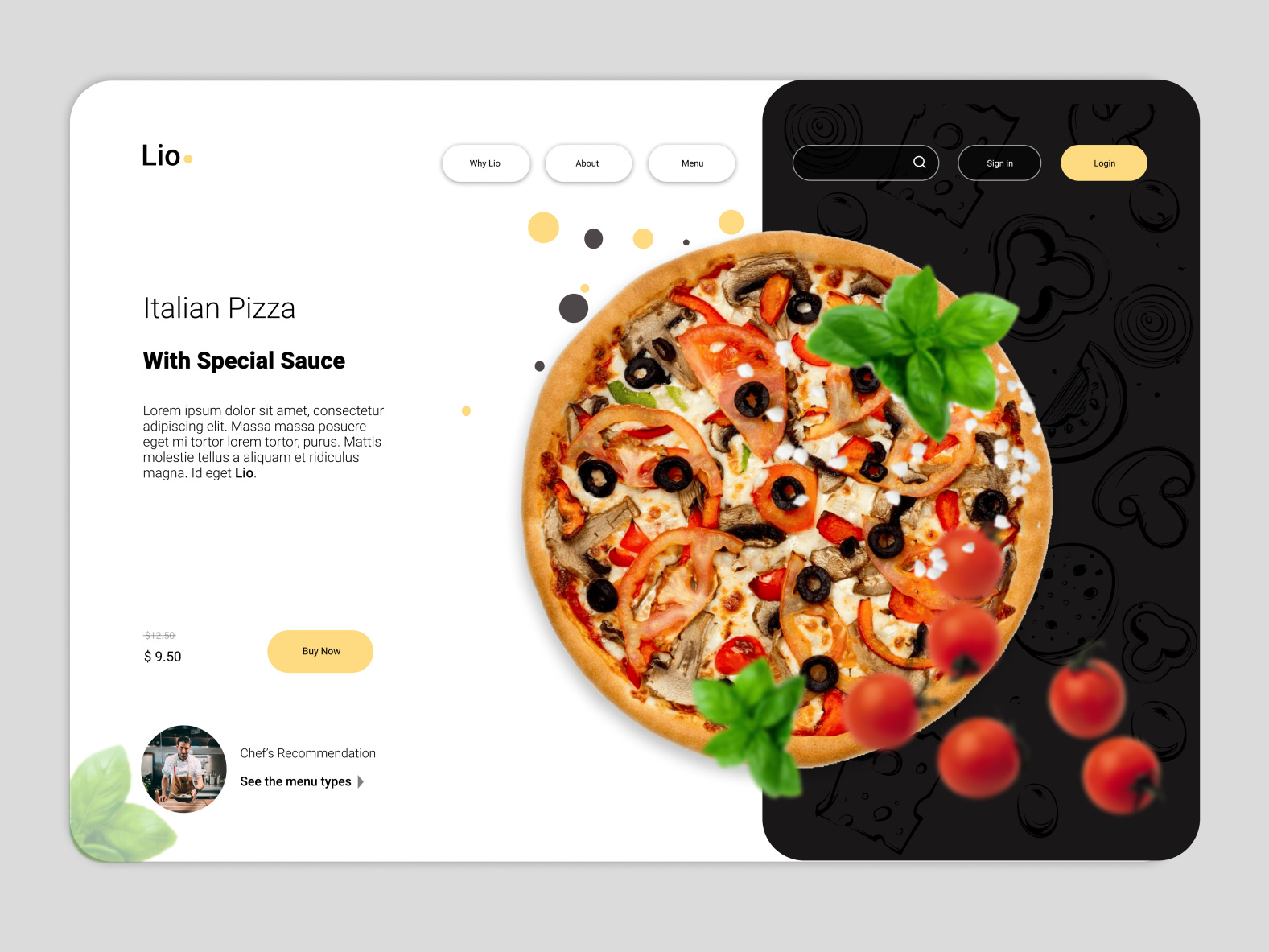pizza web design by Behnaz Barabarian on Dribbble