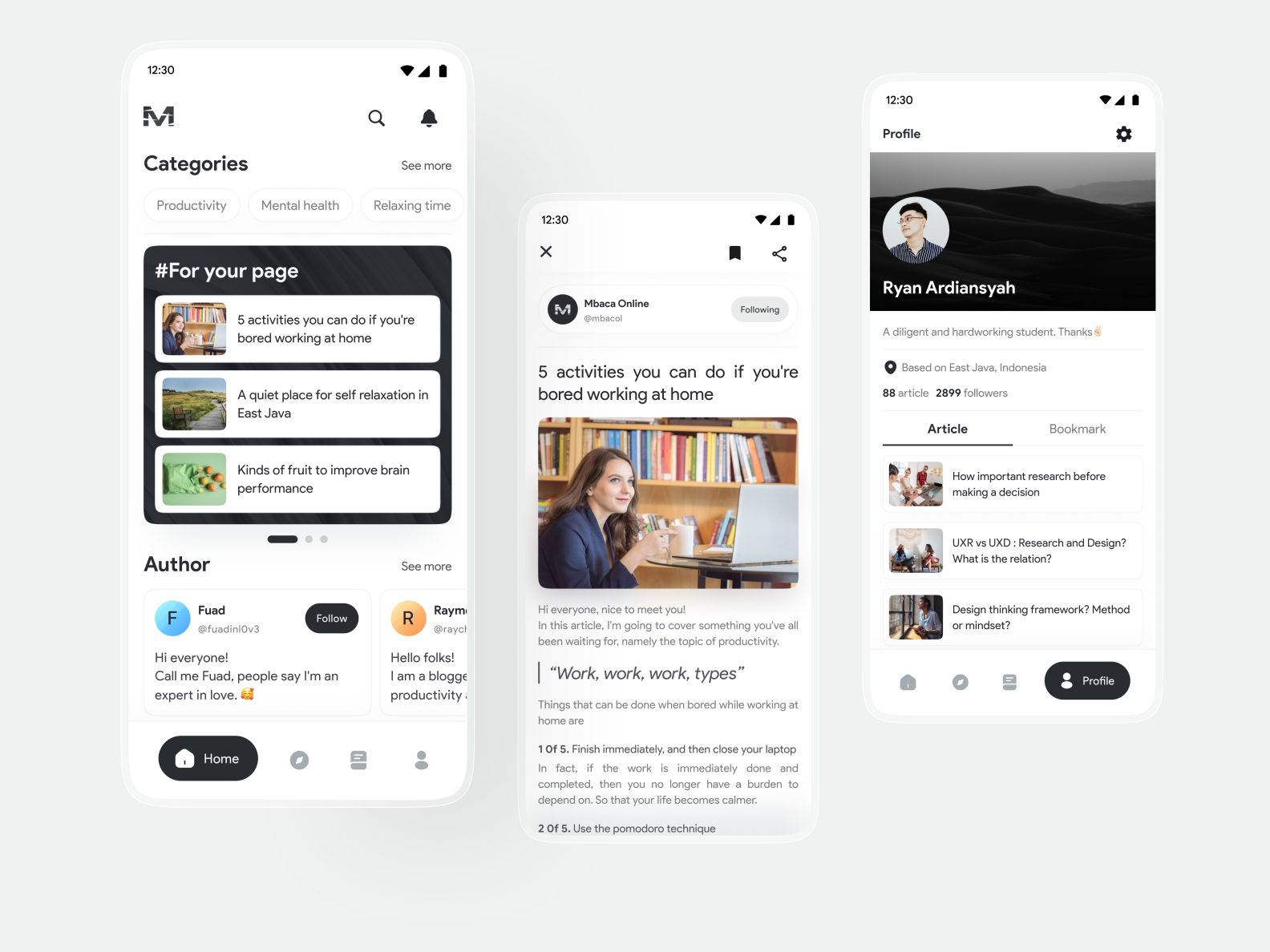 Mbaca - Article Mobile App by Ryanae on Dribbble