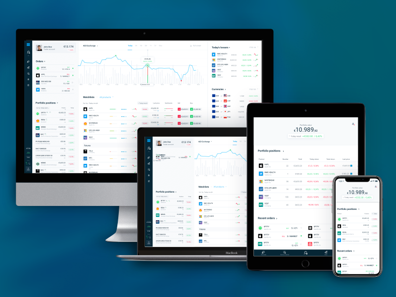 Responsive Trading Platform Layout by Anna on Dribbble