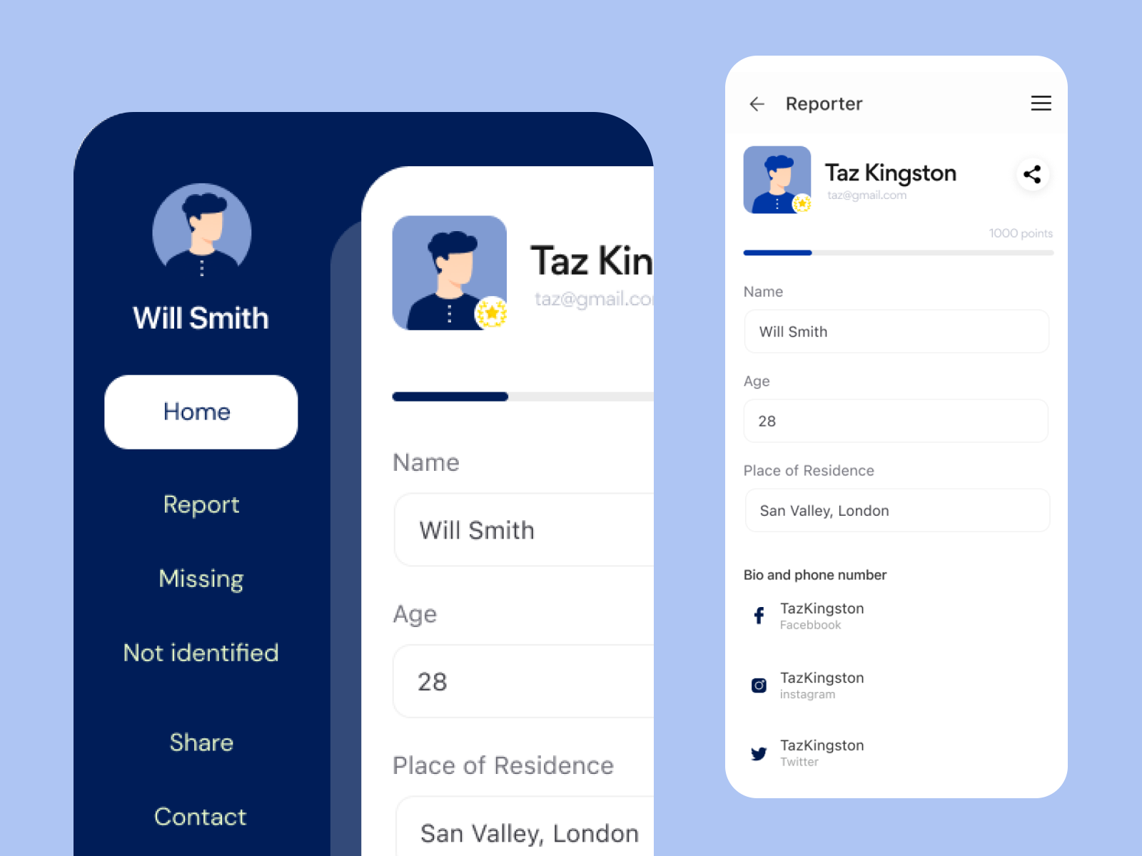 Missing people App by tehreem Khurshid on Dribbble