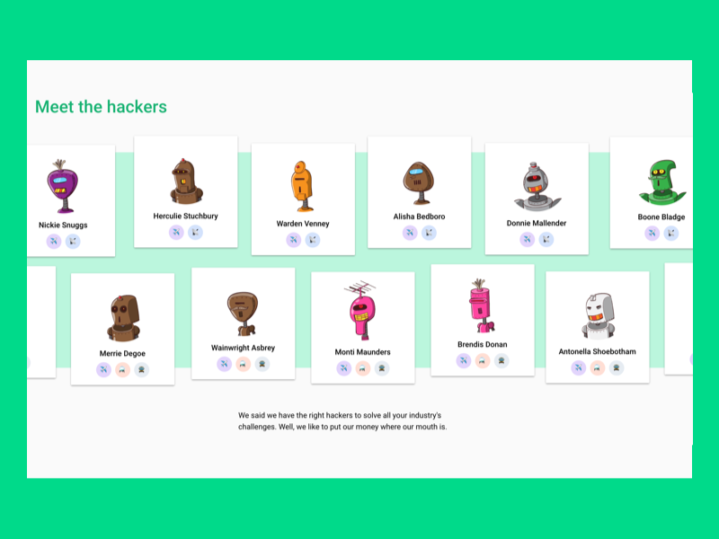 Featured user cards by Kalina Ivanova for spacefarm on Dribbble