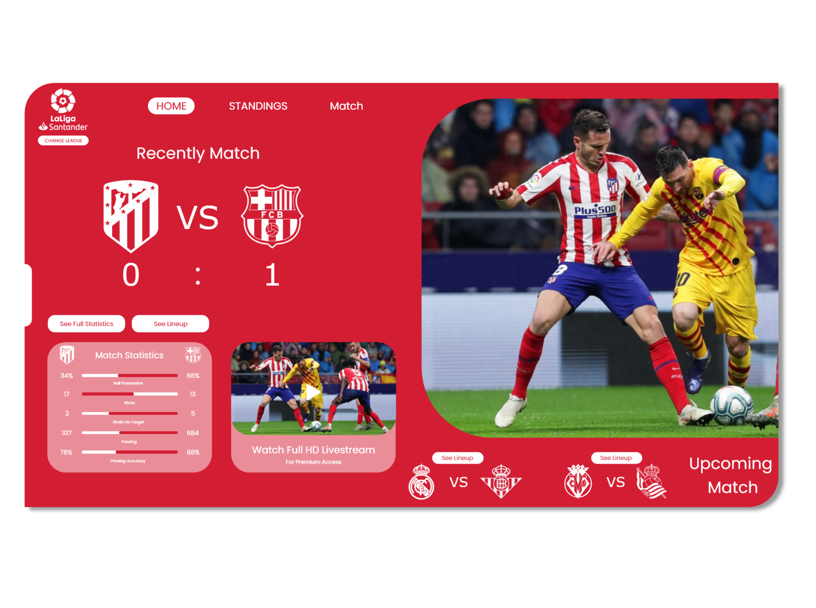 Football UI Design by Fadhlan Ikhsan on Dribbble