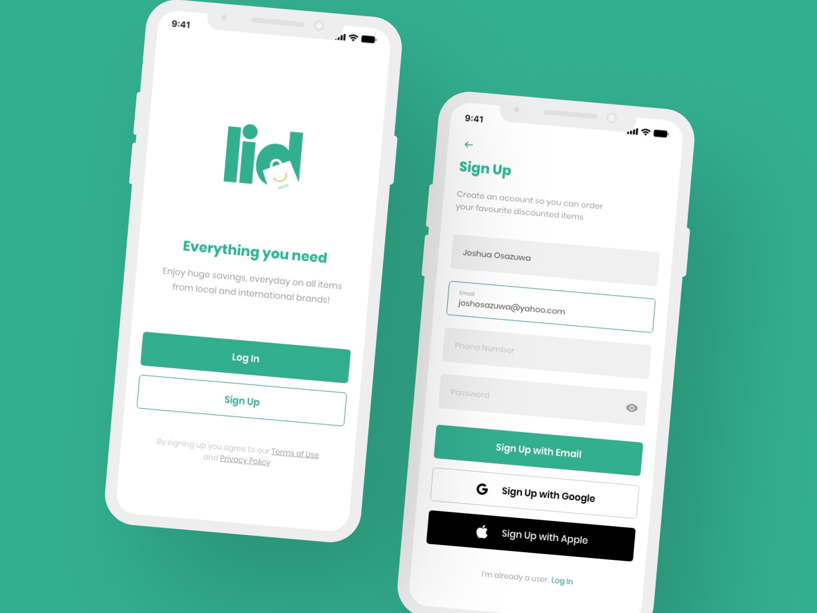 Sign Up UI Screen by Josh Osazuwa on Dribbble