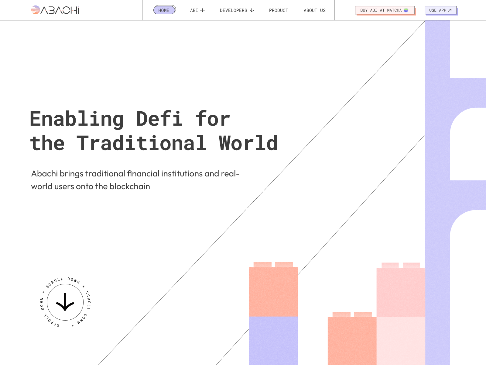 Abachi Defi project home page design by Rachel Li on Dribbble