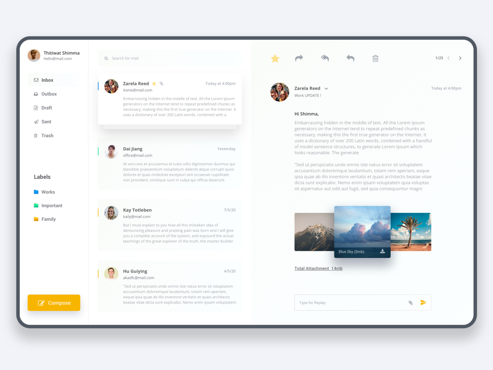 Next Gen Email App by Debashish Mondal on Dribbble