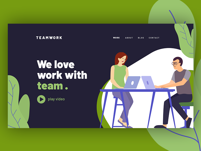 Teamwork Header Section by Toukir Ahmmed on Dribbble