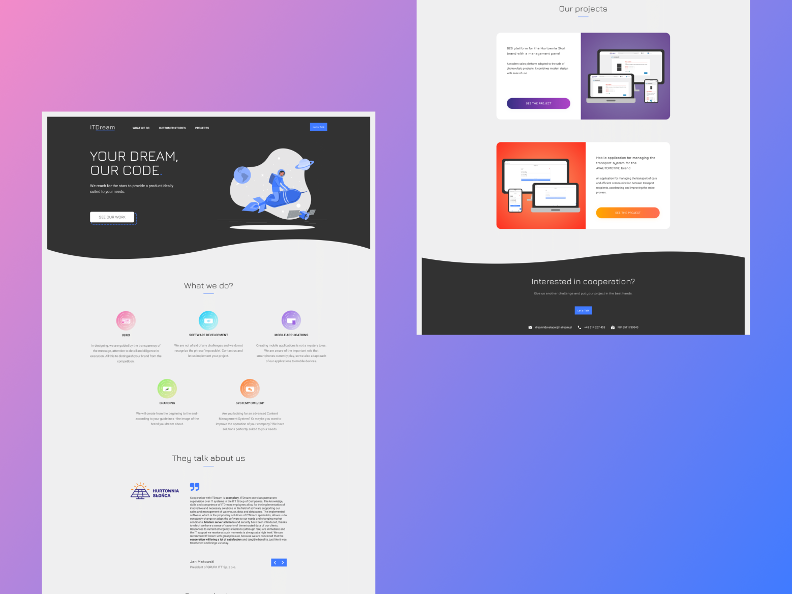 it company | landing page by Kamil Ujec on Dribbble