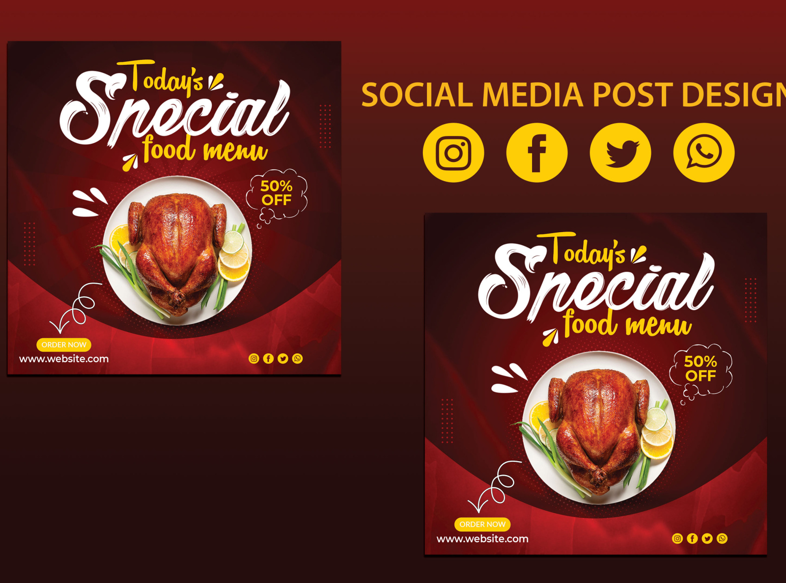 Restaurant social media post Design by Thufail Ahamed on Dribbble