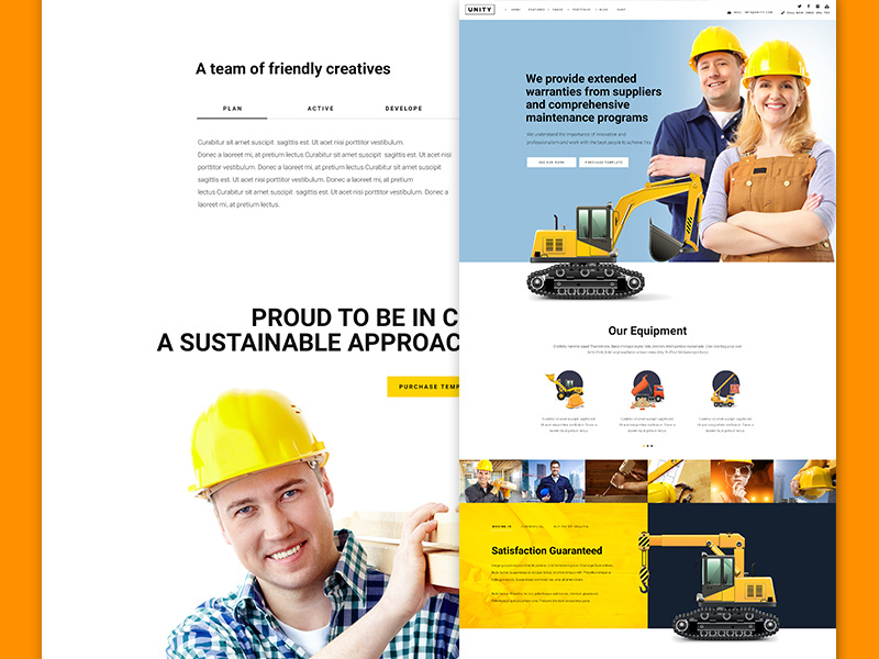 Unity Theme - Construction by PixelZeesh on Dribbble