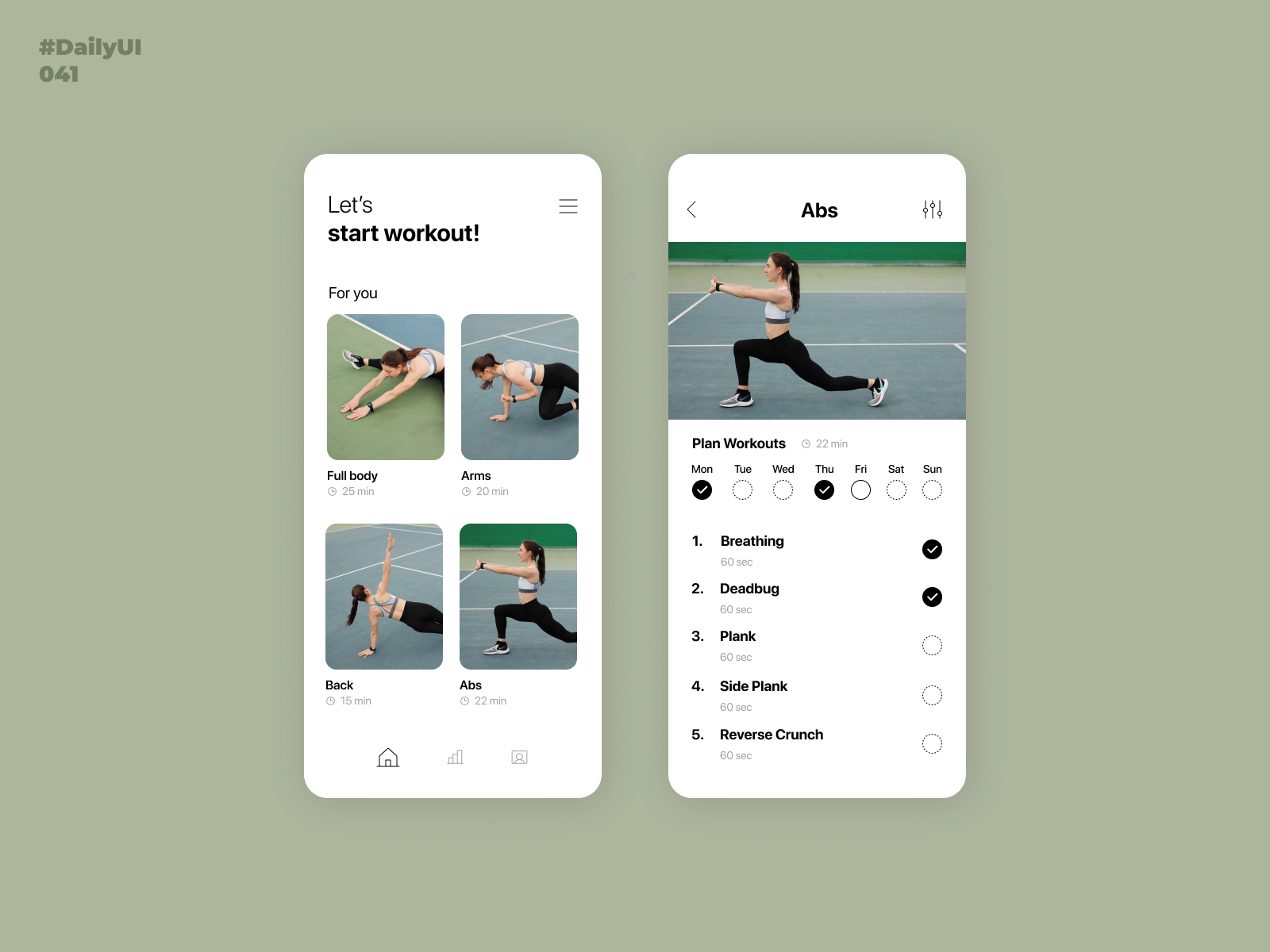 Workout Tracker. Daily UI: 041 by Alina Neklesa on Dribbble