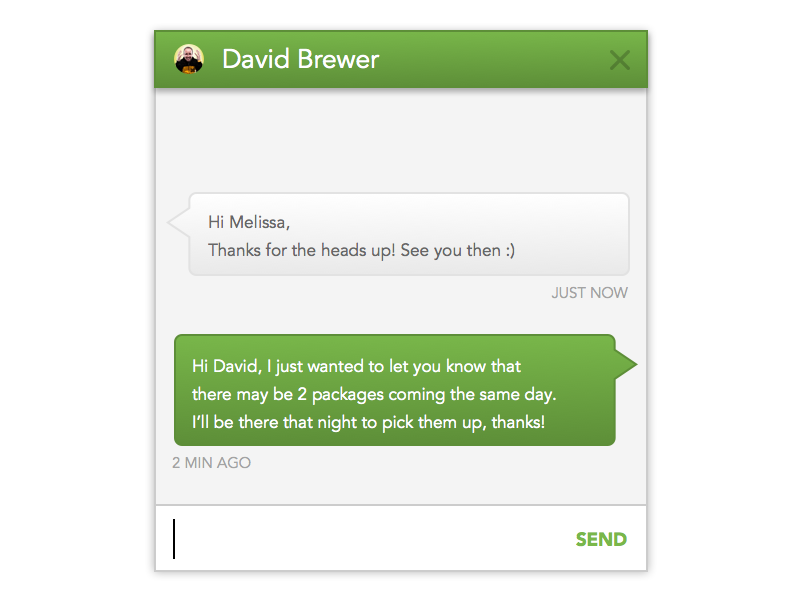 Chat Module by Mark Radanovich on Dribbble