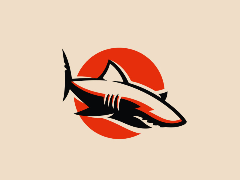 Red shark logo by Nagual on Dribbble