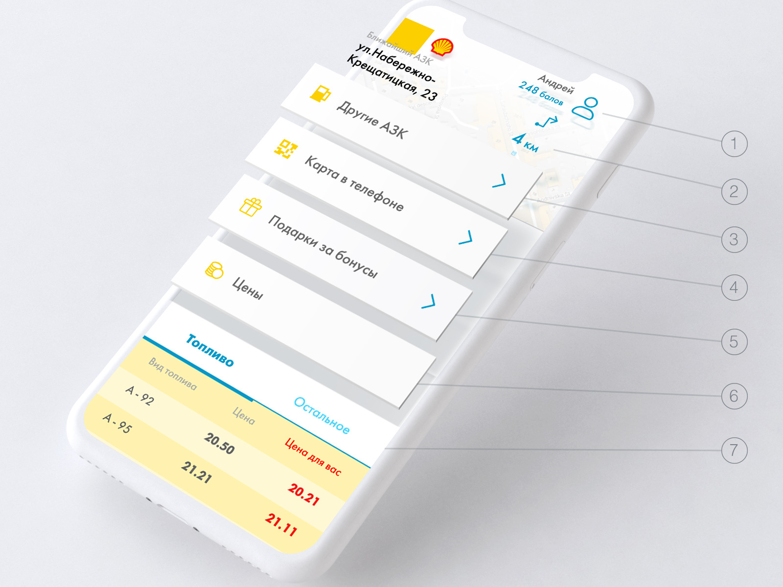 Shell mobile app main screen priorities by Dima Kiselev for Kiselev on ...