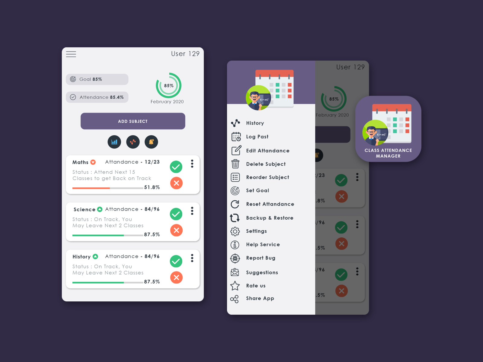 Class Attendance App Design by Mitesh Vadgama on Dribbble