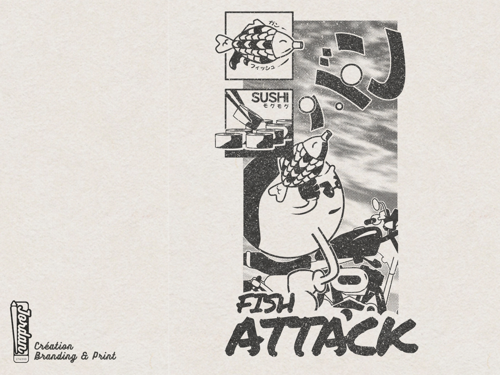 FISH ATTACK ILLUSTRATION by Studio Jordan on Dribbble