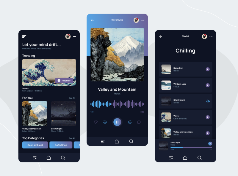LoFi Focus & Relax App Concept UI by Adam Weber on Dribbble
