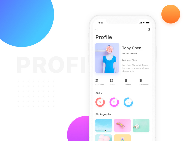 Personal profile by Toby Chen on Dribbble