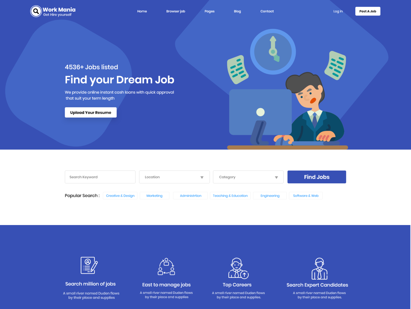 Job hunting website by Saqlain Mirza on Dribbble