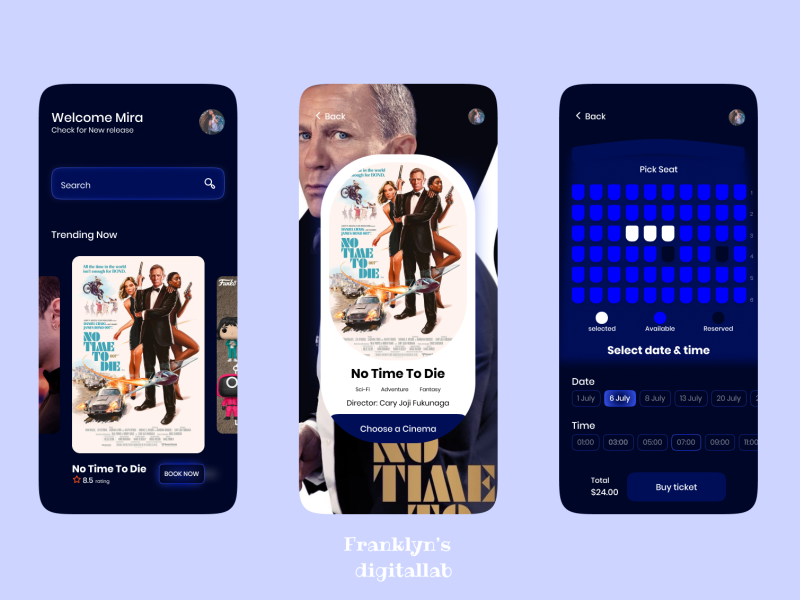 Cinema Booking App UI by Ifeanyi okere on Dribbble