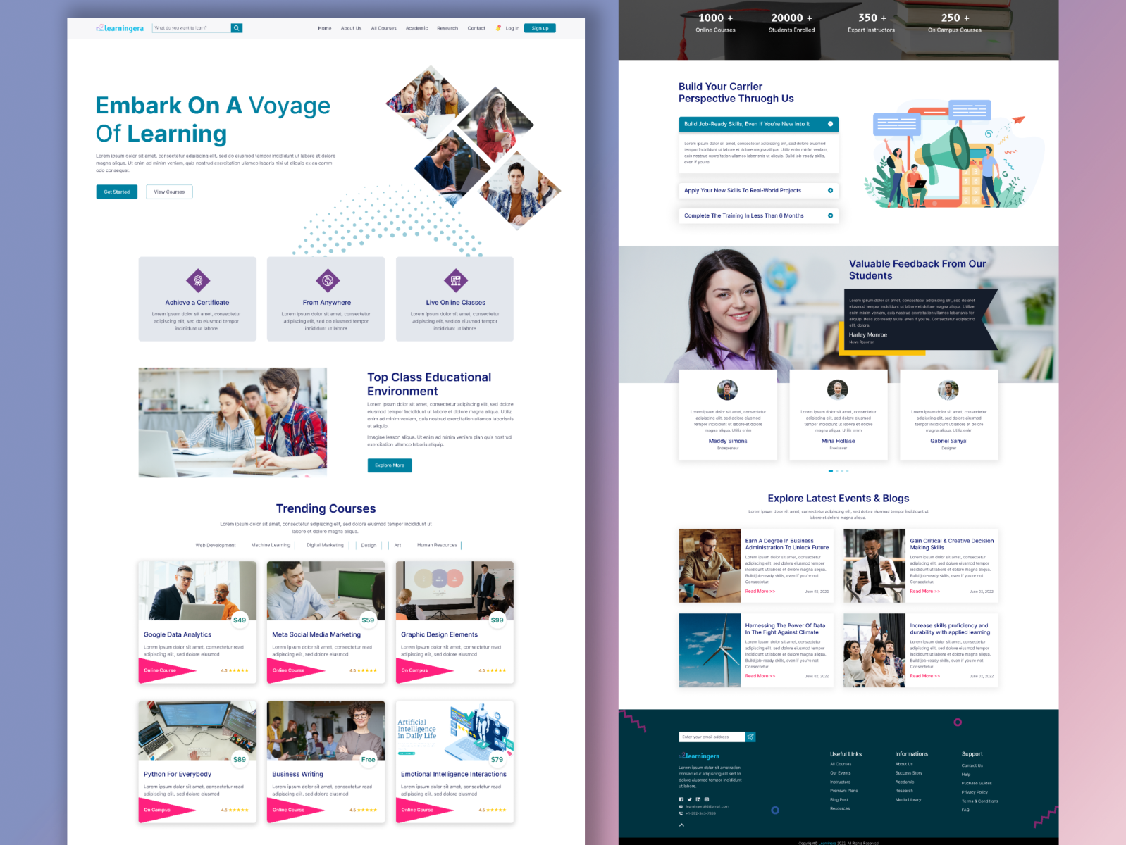 Education Website Landing Page Exploration by Arijit Pritom on Dribbble