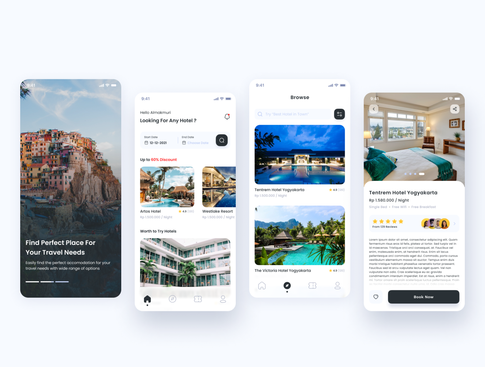 Hotel Booking App Design by Priyagung Alfikri on Dribbble