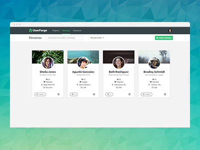 UserForge: Collaborative Persona Development App by Matt Farley on Dribbble