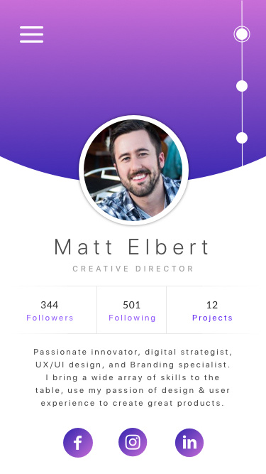 Dribbble - shot-profilecard.jpg by Matteo Elbert