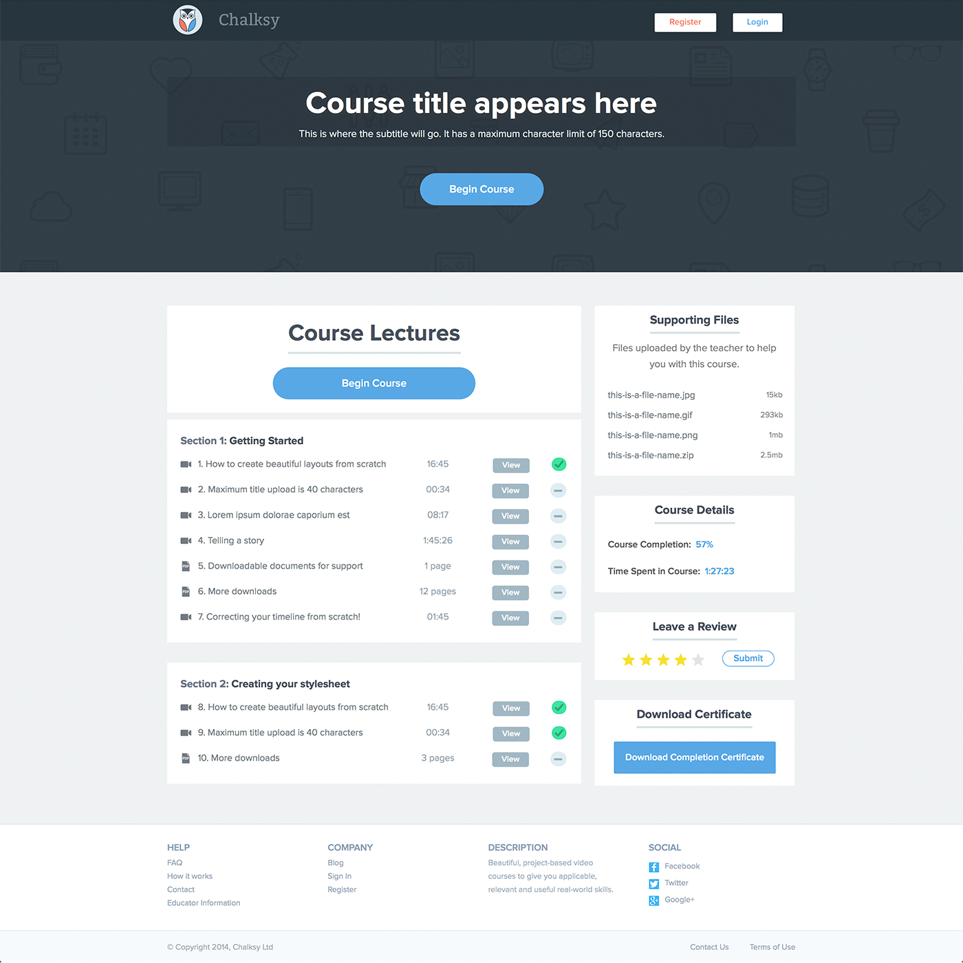 Course Page Web Design by Philip Cook on Dribbble