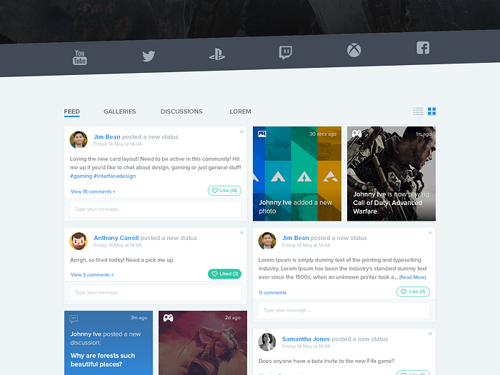Community Page | Updated by Philip Cook on Dribbble