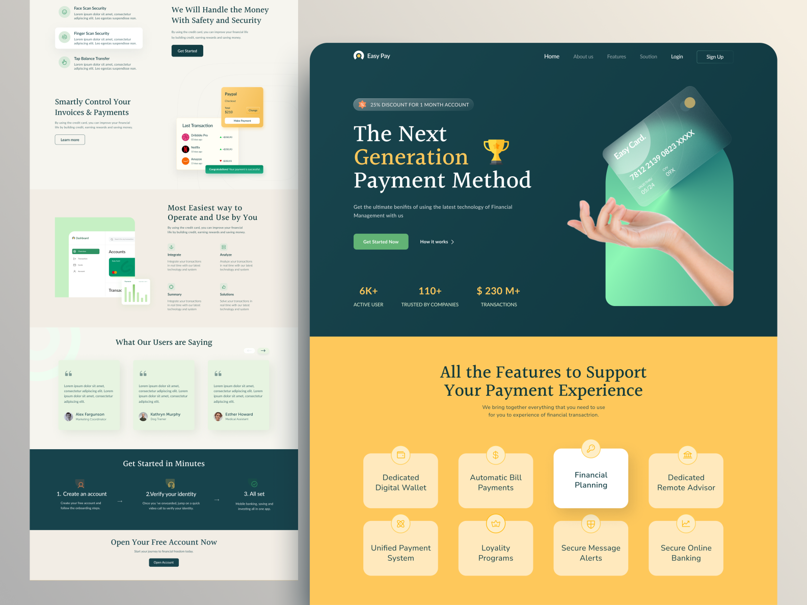 Fin-tech Web Design I Easy Pay by Siddikur R Shakil on Dribbble