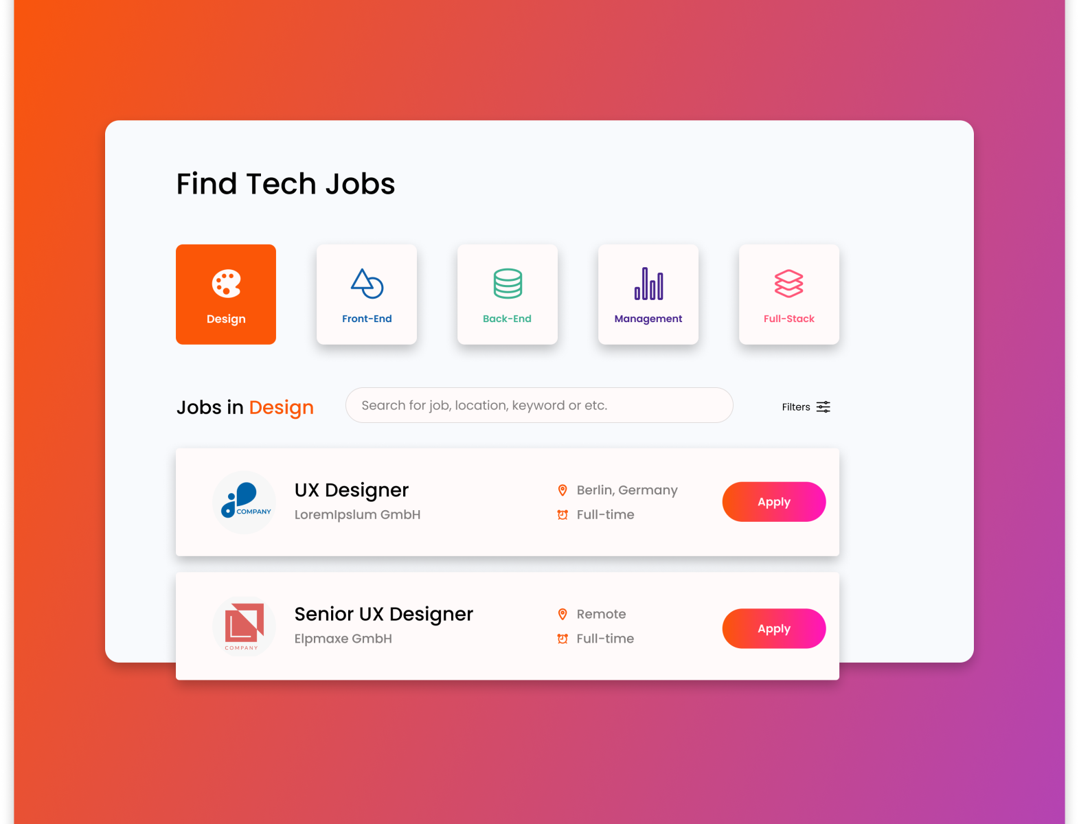 Daily UI #050 - Job Listing by Nicholas Campos on Dribbble