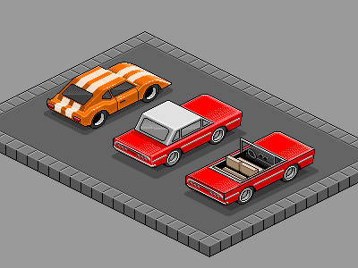 Isometric cars by Daniel Grönlund on Dribbble