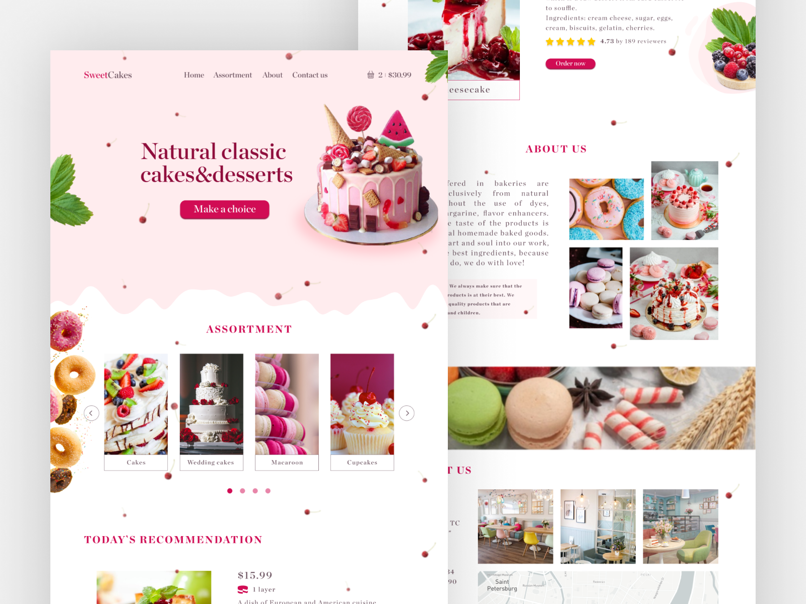 Cakeshop Landing Page Web Design - UI / UX by Irmlein on Dribbble