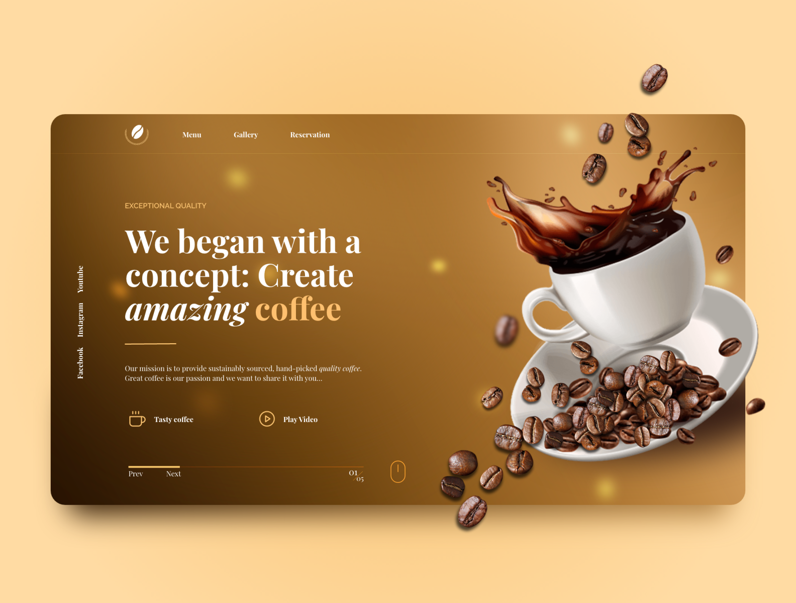 Coffee Web Design Landing Page by WSite on Dribbble