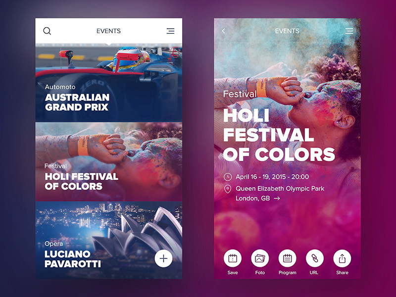 Event app UI design by RT TECH SOLUTIONS on Dribbble