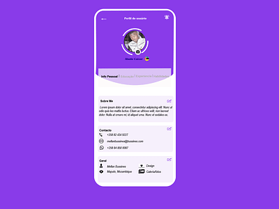 Daily UI 006 Perfil do usuario by Amedycaisse on Dribbble