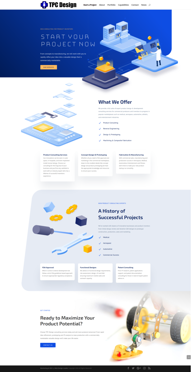 Web Design Leader SEO Portfolio Start a Project TPC Design by Web ...