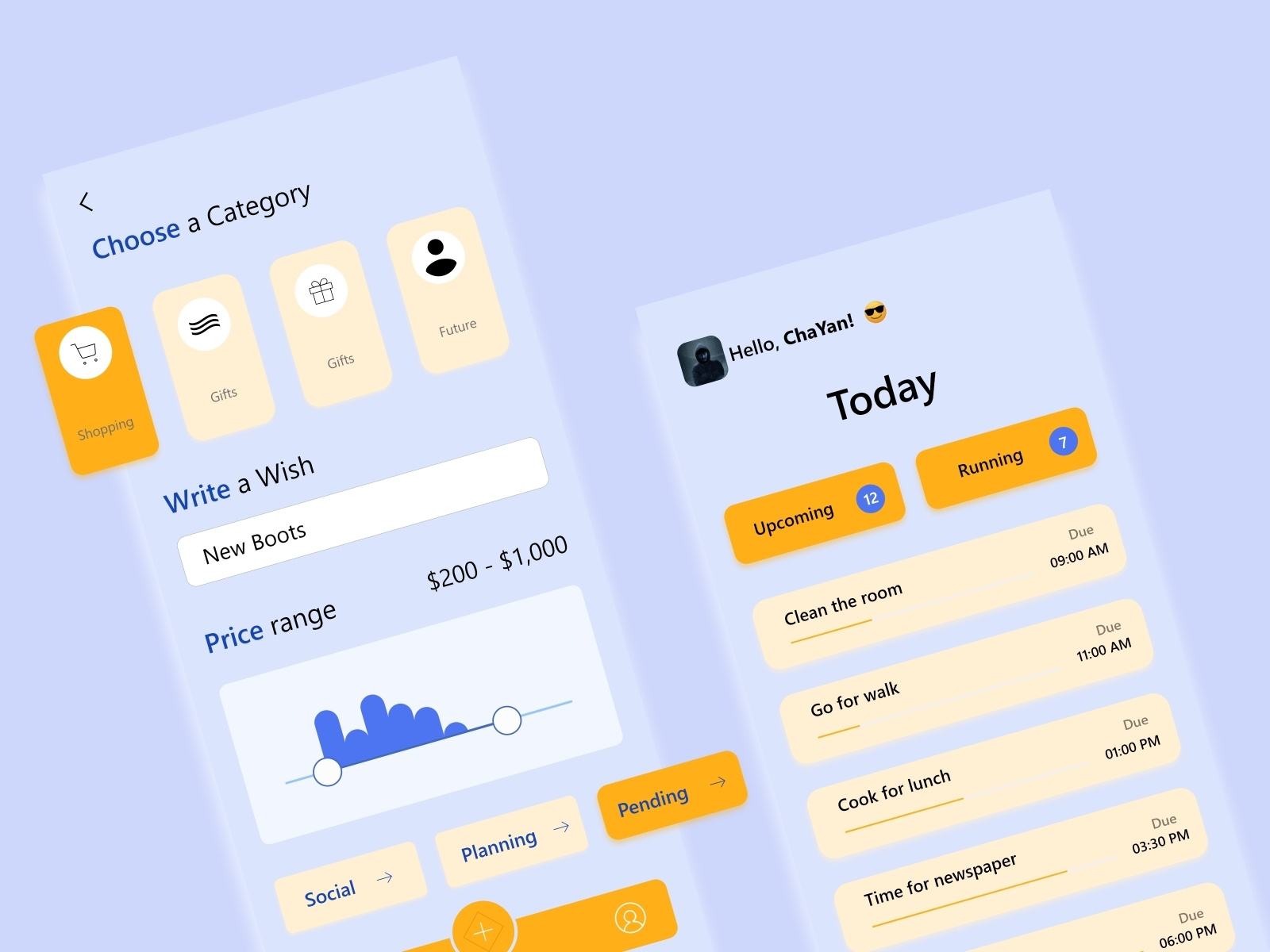 Daily Time Frame/Maintain App by ChaYan Dee on Dribbble