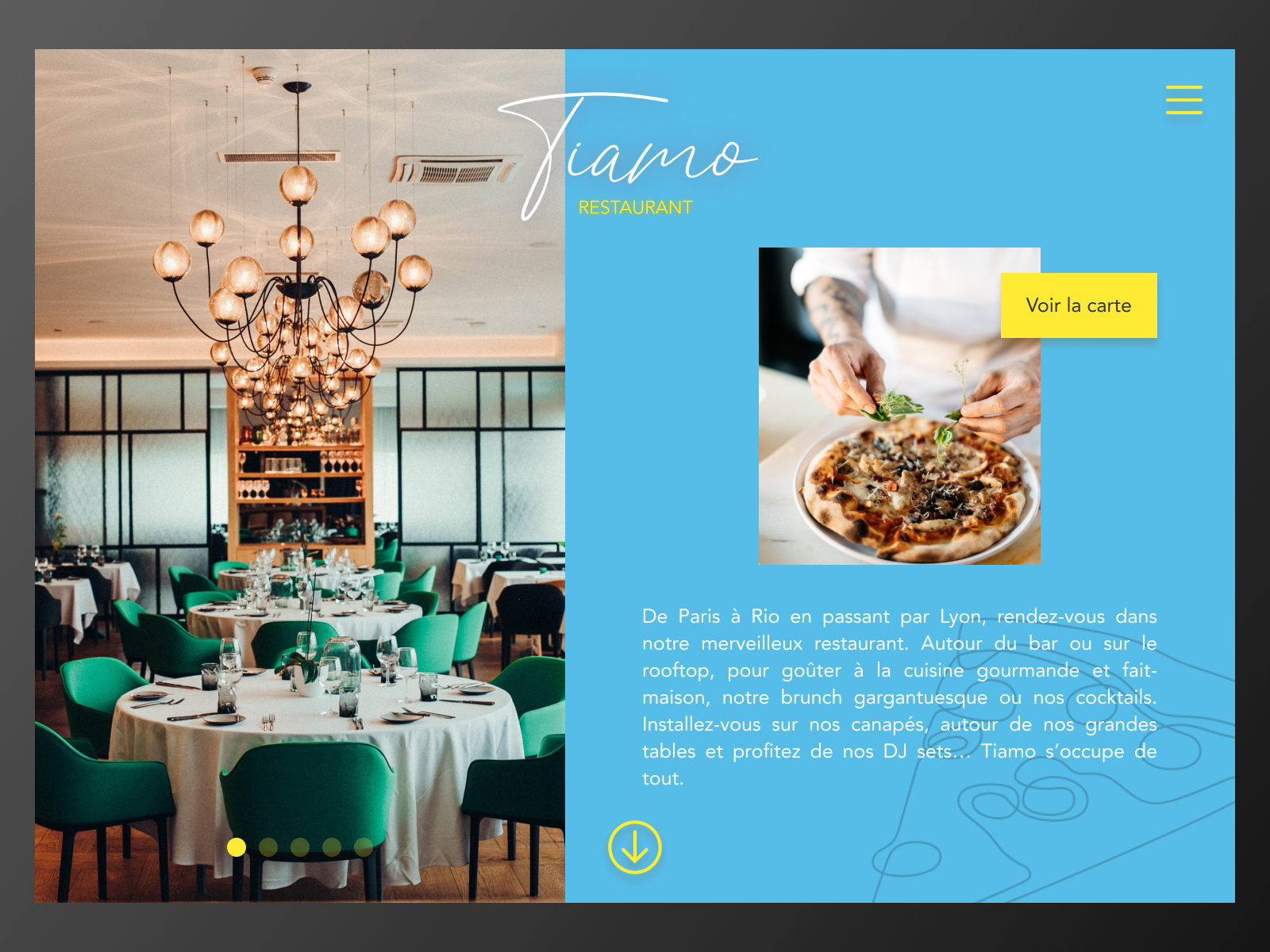 Tiamo - Italian restaurant - UI Design by Sarah Wolf on Dribbble