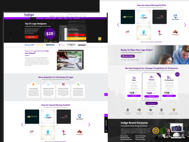 Indigo Logo Designs - Landing UI UX Website Design by Ahsan Stylus Khan ...