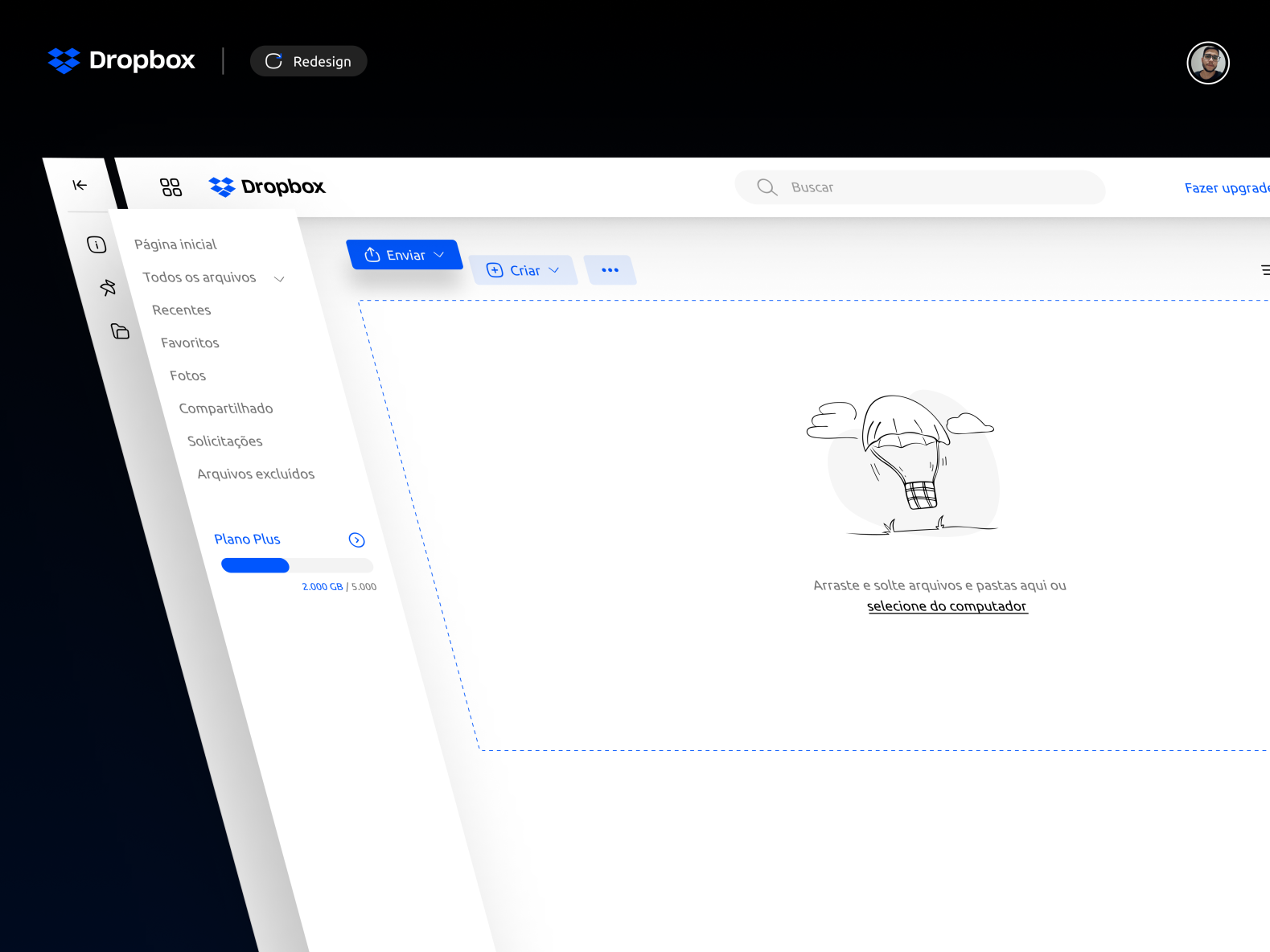 Dropbox Dashboard Redesign by Cristiano Haas on Dribbble