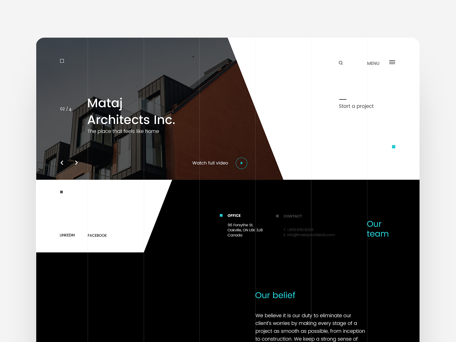 Mataj Architects - Landing page UI by Broklin Onjei on Dribbble