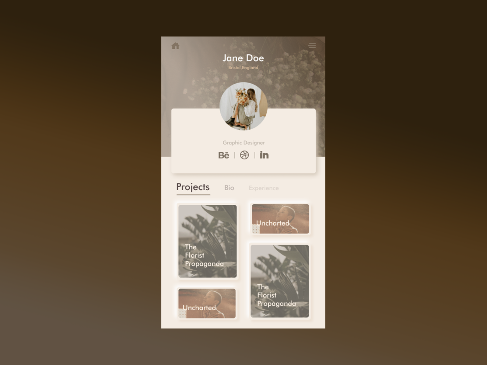 ui profile screen by Rosema Shakya on Dribbble
