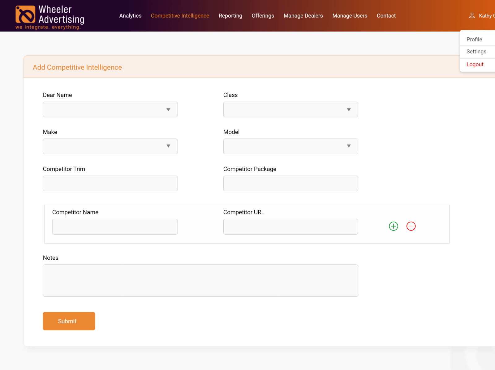 Admin page form by Vipin on Dribbble