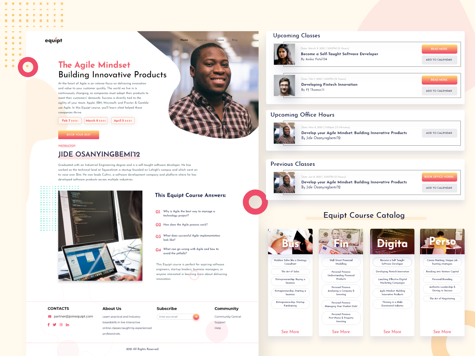 Online Course: Landing Page by Caveman Studios on Dribbble