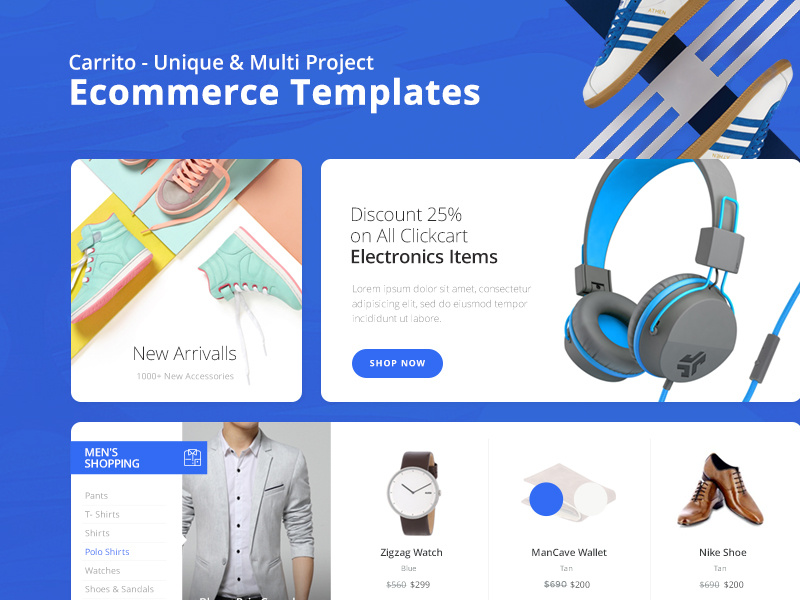 Carrito - Unique & Multi Project Ecommerce Templates by Theme Region on ...