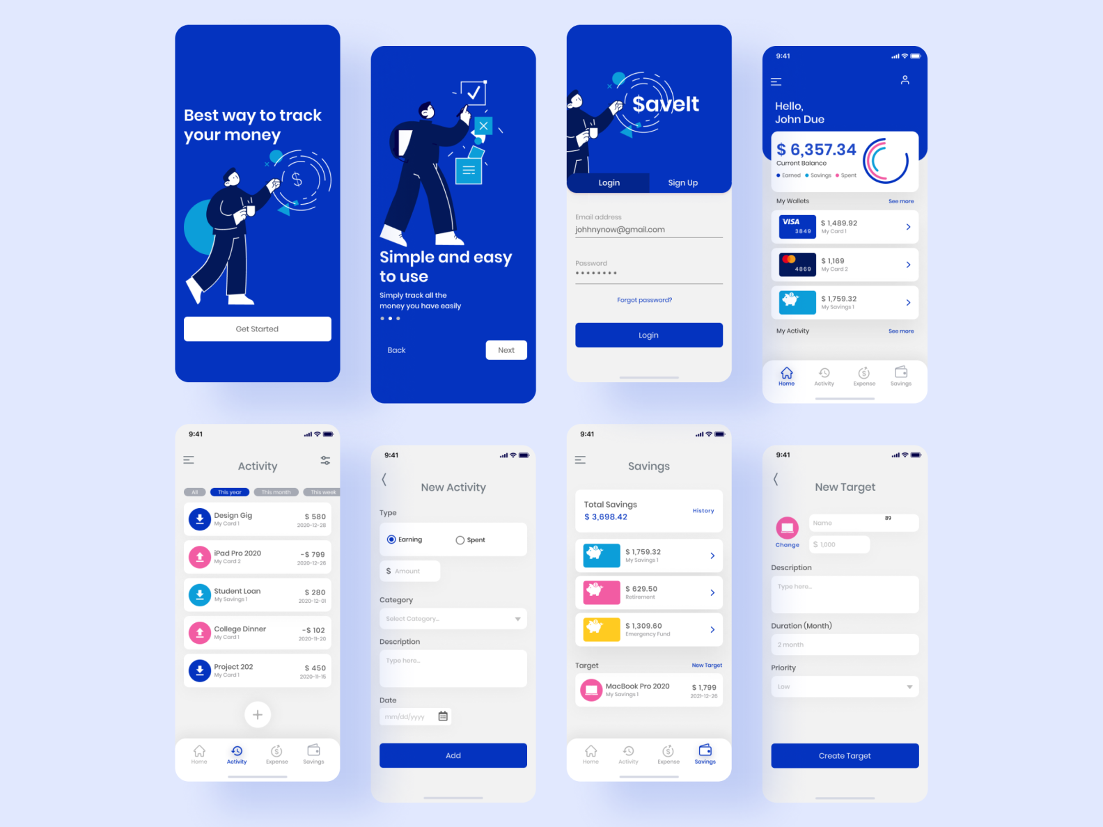 Money Tracking App UI Design by Matt on Dribbble