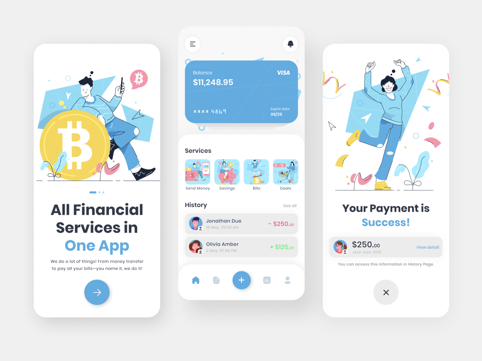 Finance App UI Design by Matt on Dribbble