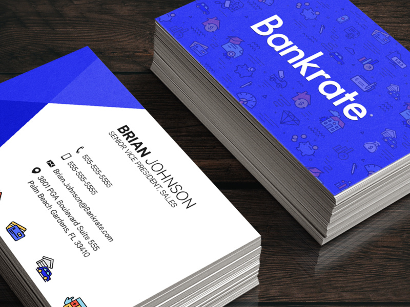 Business Card Design by Brian Freeman for Bankrate on Dribbble