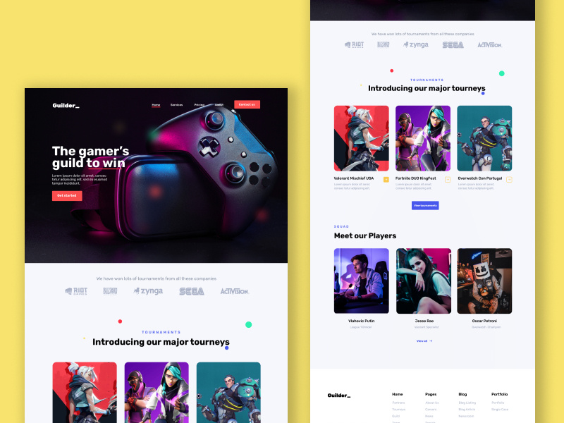 Gamer guild Website by Ifeoluwa Omotomiye on Dribbble